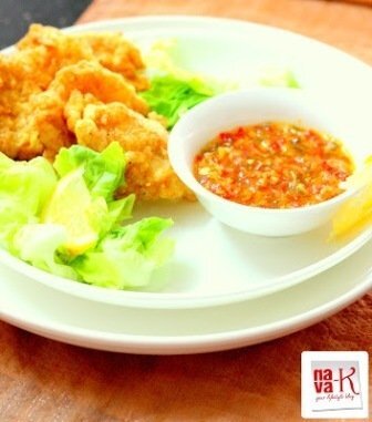 Batter fried dory fish with ginger lemongrass sauce