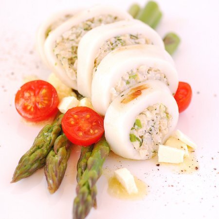 Bbq stuffed squid & chicken recipe
