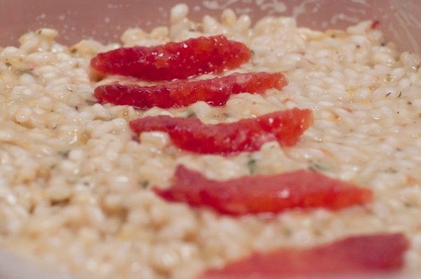 Blood orange risotto