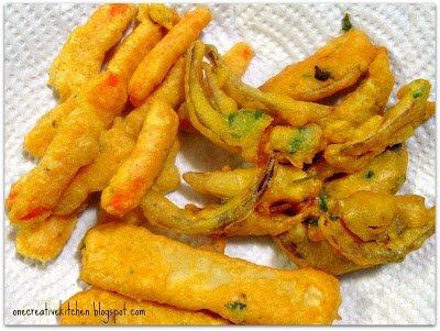 Carrot, onion, potato = pakora sticks - Recipe Petitchef
