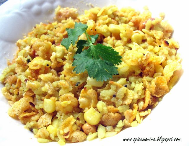 Chatpata corn-poha chaat recipe