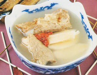 Chinese san pan fish soup recipe with yam and medlar