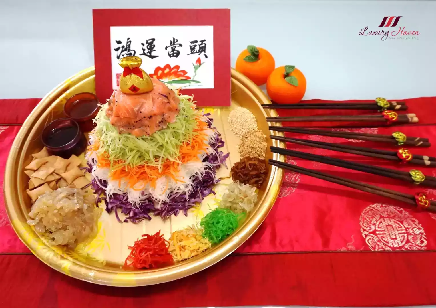 Cny multi-coloured smoked salmon yu sheng recipe