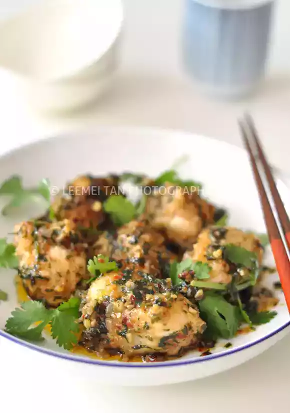 Coriander & chili monkfish cheeks stir-fry recipe