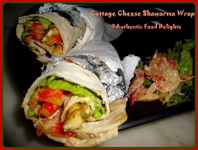 Cottage cheese shawarma wrap recipe