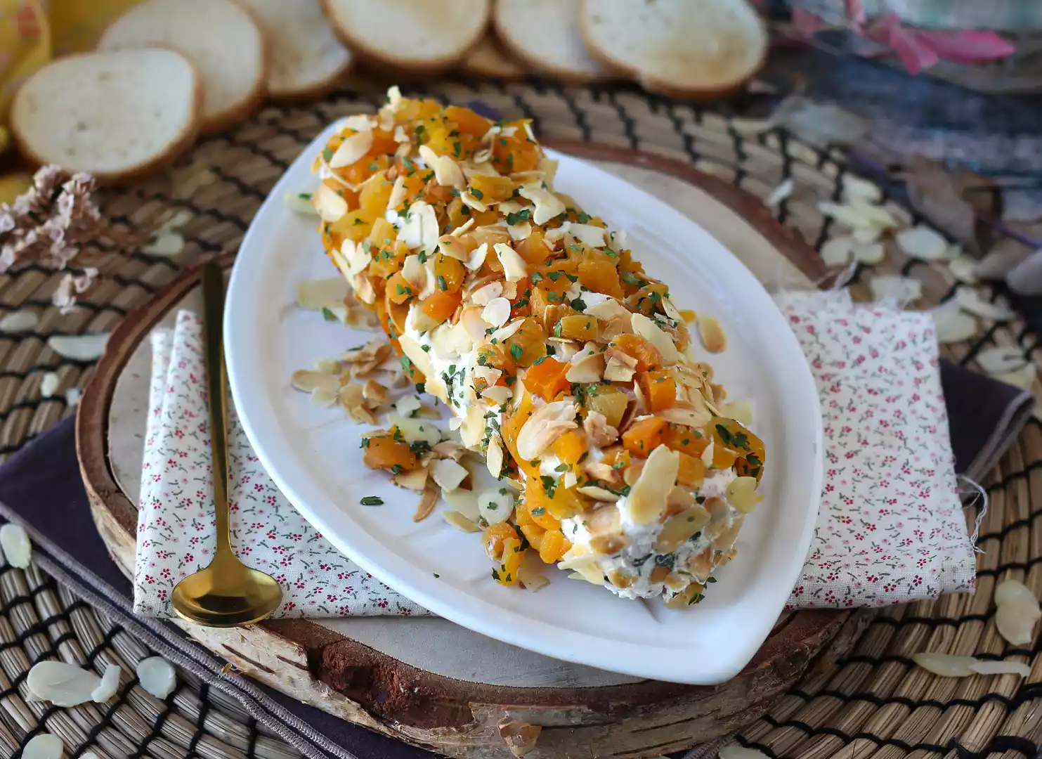 Recipe: cream cheese log with apricots and almonds