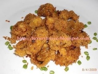 Deep-fried mussels