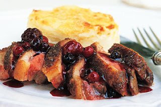 Duck breasts with berries recipe