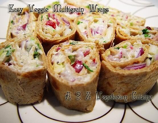 Easy veggie mediterranean multigrain wrap recipe