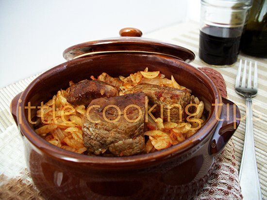 Traditional greek giouvetsi beef casserole recipe