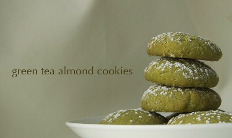 Green tea almond cookies