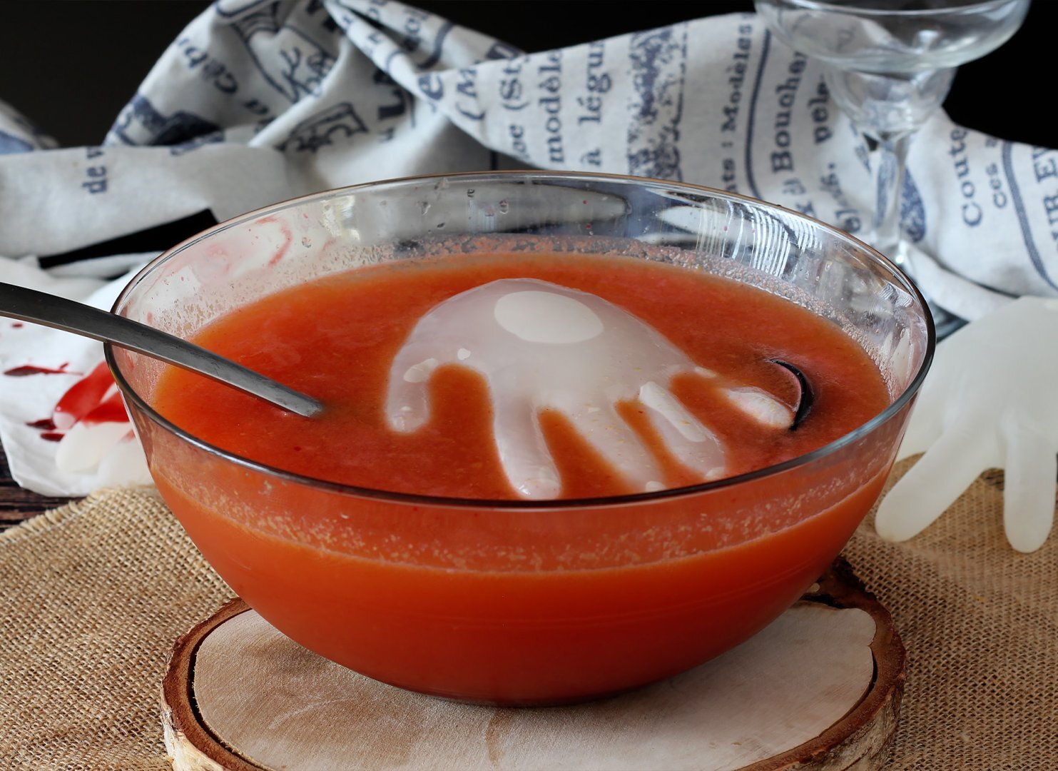 Halloween cocktail recipe with spooky hand ice cube video