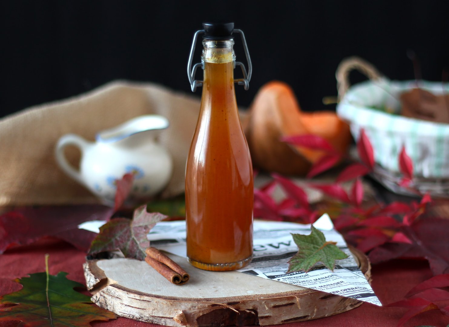 Pumpkin spice syrup recipe for fall and winter drinks