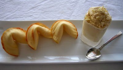 Honey almond fortune tuiles with green tea ginger ice cream - Recipe ...