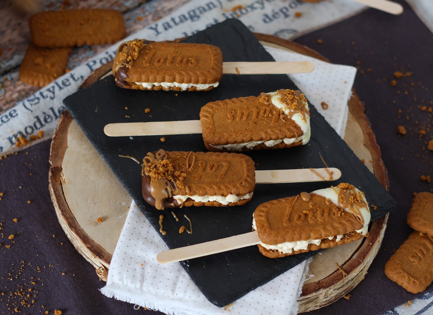 Ice cream sandwiches with biscoff speculaas recipe