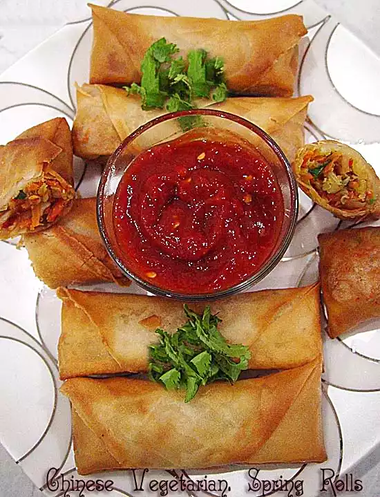 Indo-chinese vegetable spring rolls recipe for spring fun