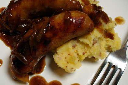 Traditional irish banger and mash recipe for dinner