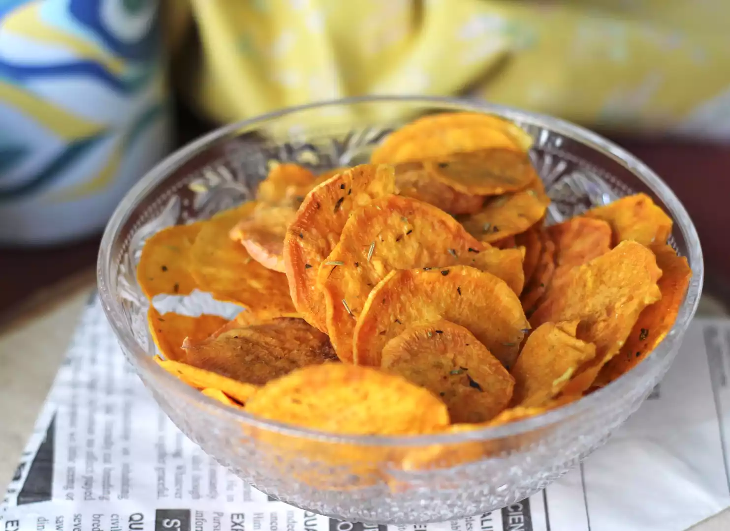 Microwave sweet potato chips recipe