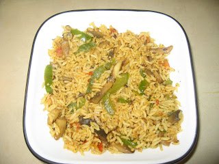 Mushroom-capsicum rice recipe