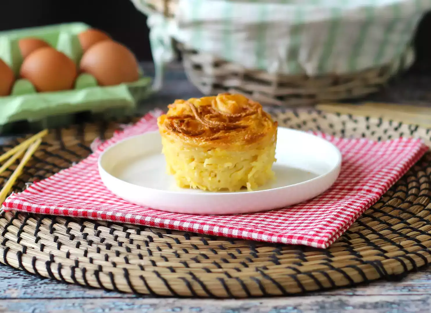 Pasta frittata recipe in airfryer