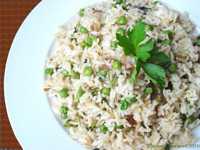 Peas pulao recipe: fresh green peas in fragrant rice