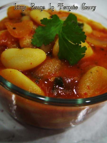 Rangooni vaal recipe - high fiber low fat lima bean curry