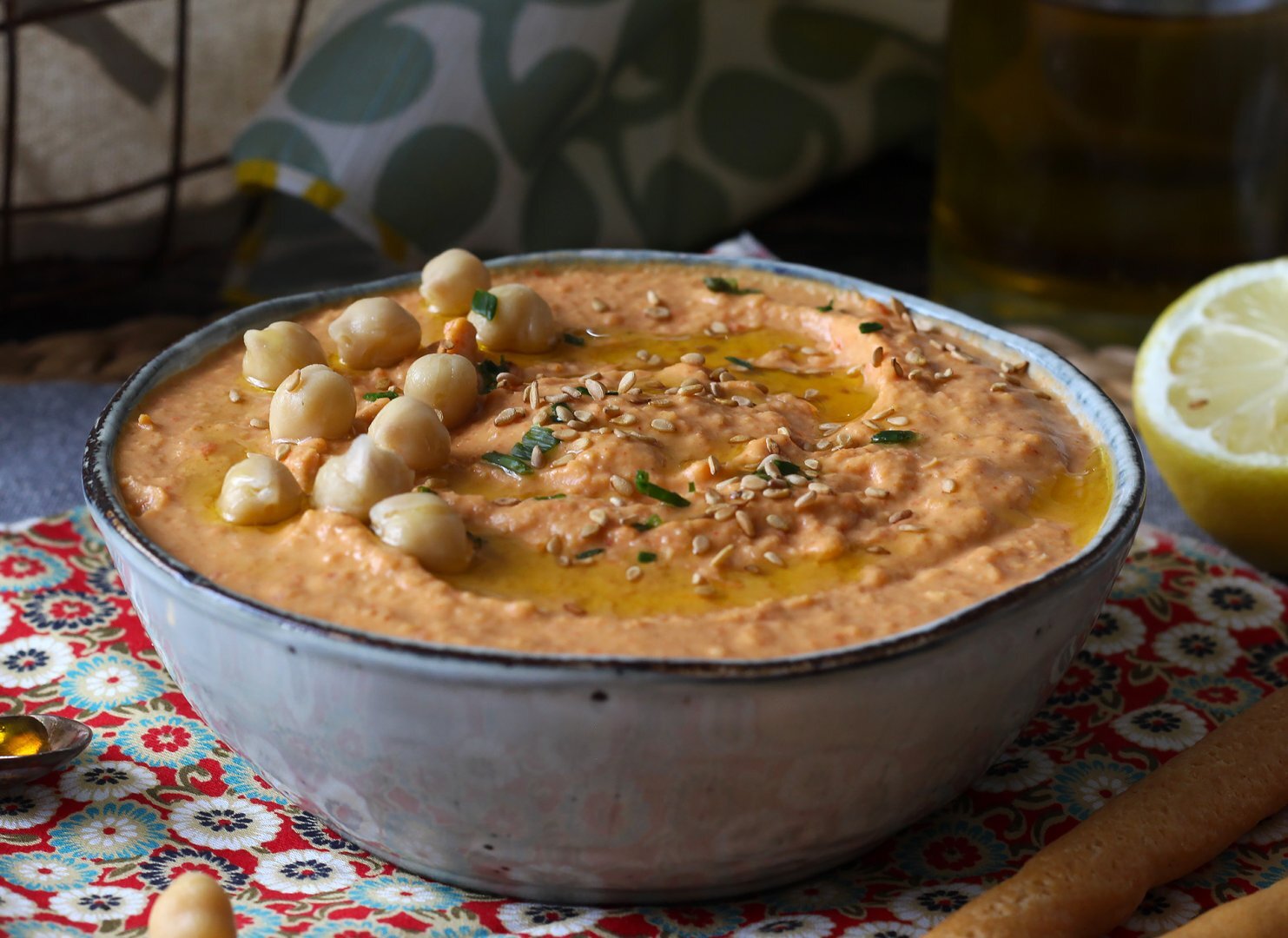 Red bell pepper hummus recipe