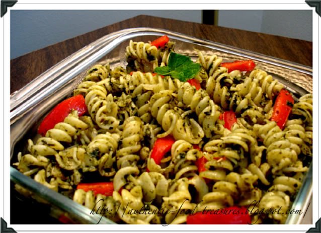 Red pepper and cream spinach rotini