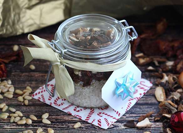 Risotto kit with sun dried tomatoes, mushrooms and pines - Recipe Petitchef