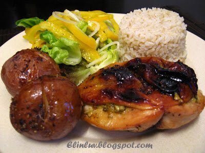 Roasted chicken keel recipe with mustard & fresh basil