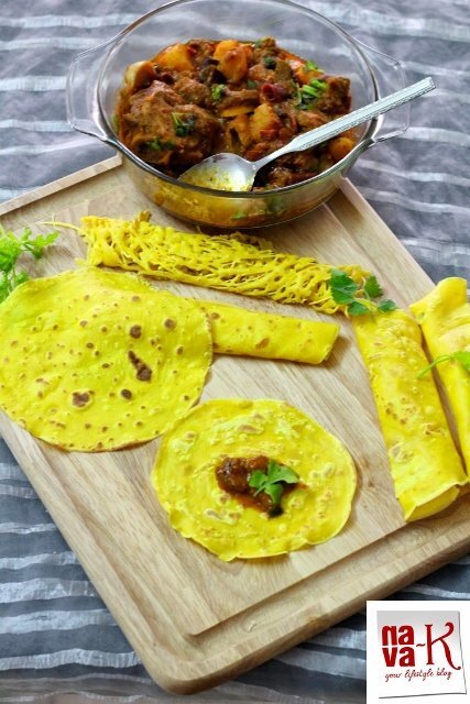 Roti jala recipe with mutton chukka