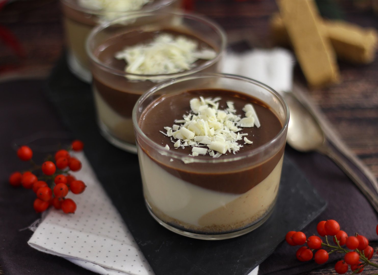 Spanish nougat and chocolate verrine recipe idea