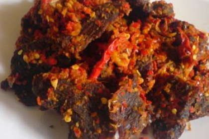 Spicy beef jerky recipe (dendeng balado) - easy and tasty