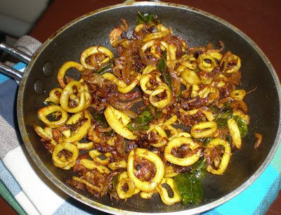 Squid fry recipe (koonthal / kanava fry)