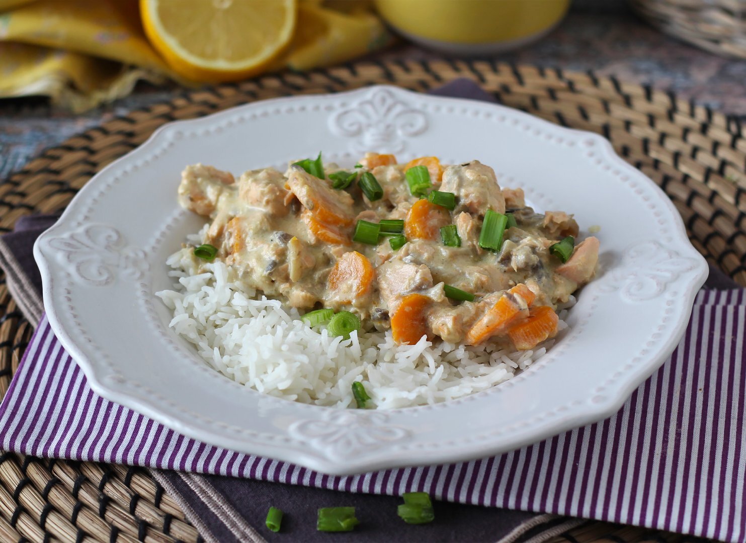 Salmon blanquette recipe