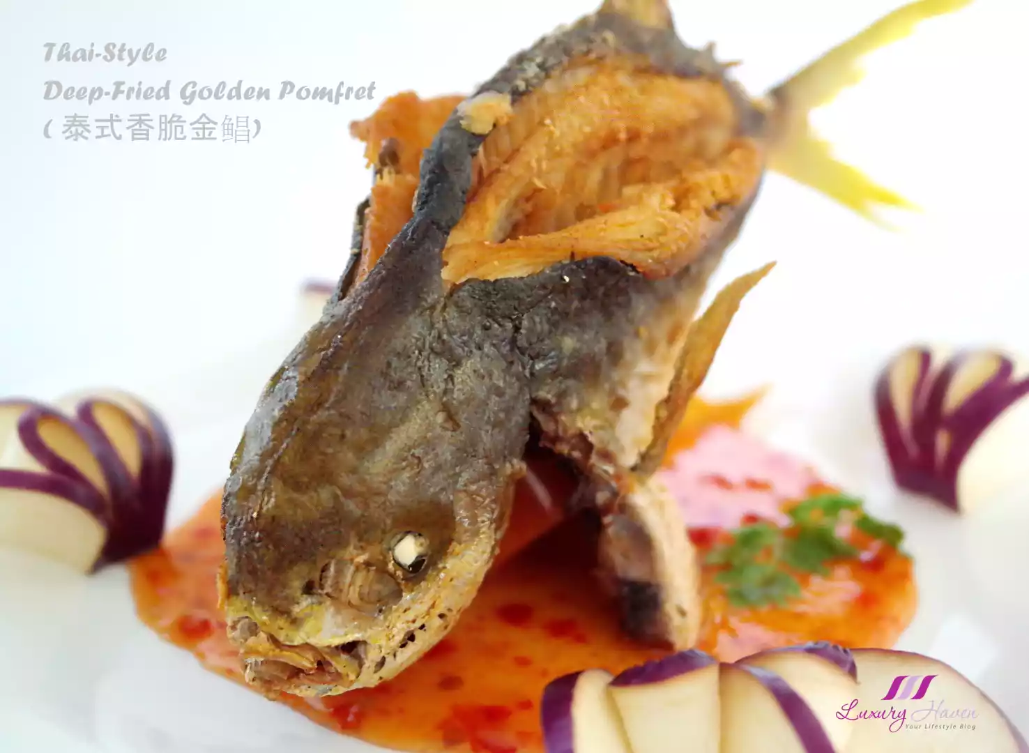 Thai-style deep-fried golden pomfret recipe