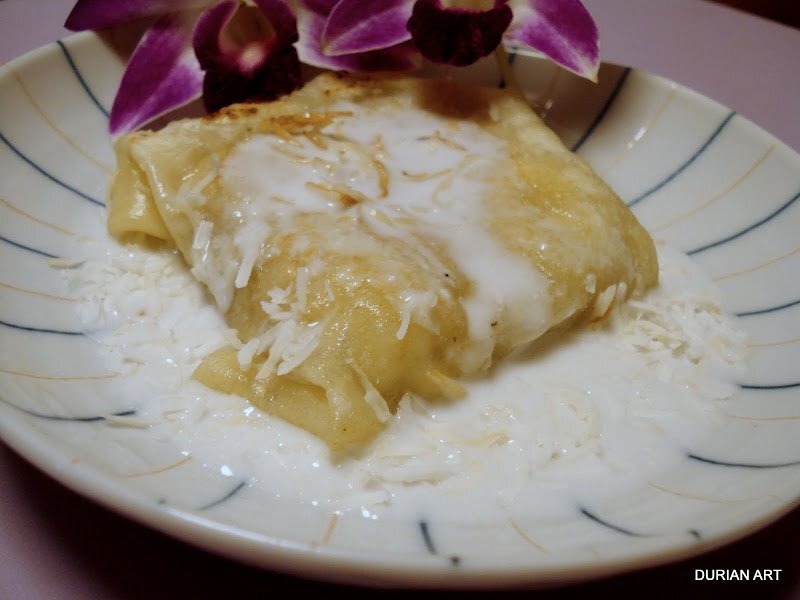 Thailand street banana roti, with coconut - Recipe Petitchef