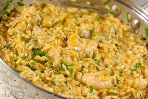 Tiger prawn risotto recipe with lobster bisque