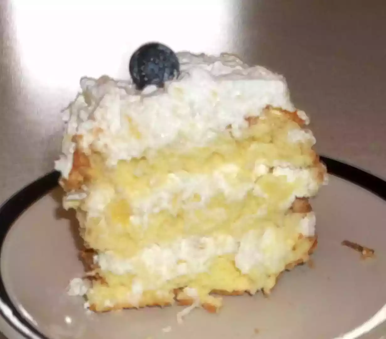 Triple layer tropical angel food cake recipe
