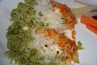 Veg tiranga rice - Recipe Petitchef