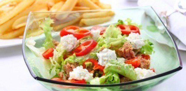 Vegetable cottage cheese salad recipe - healthy & easy
