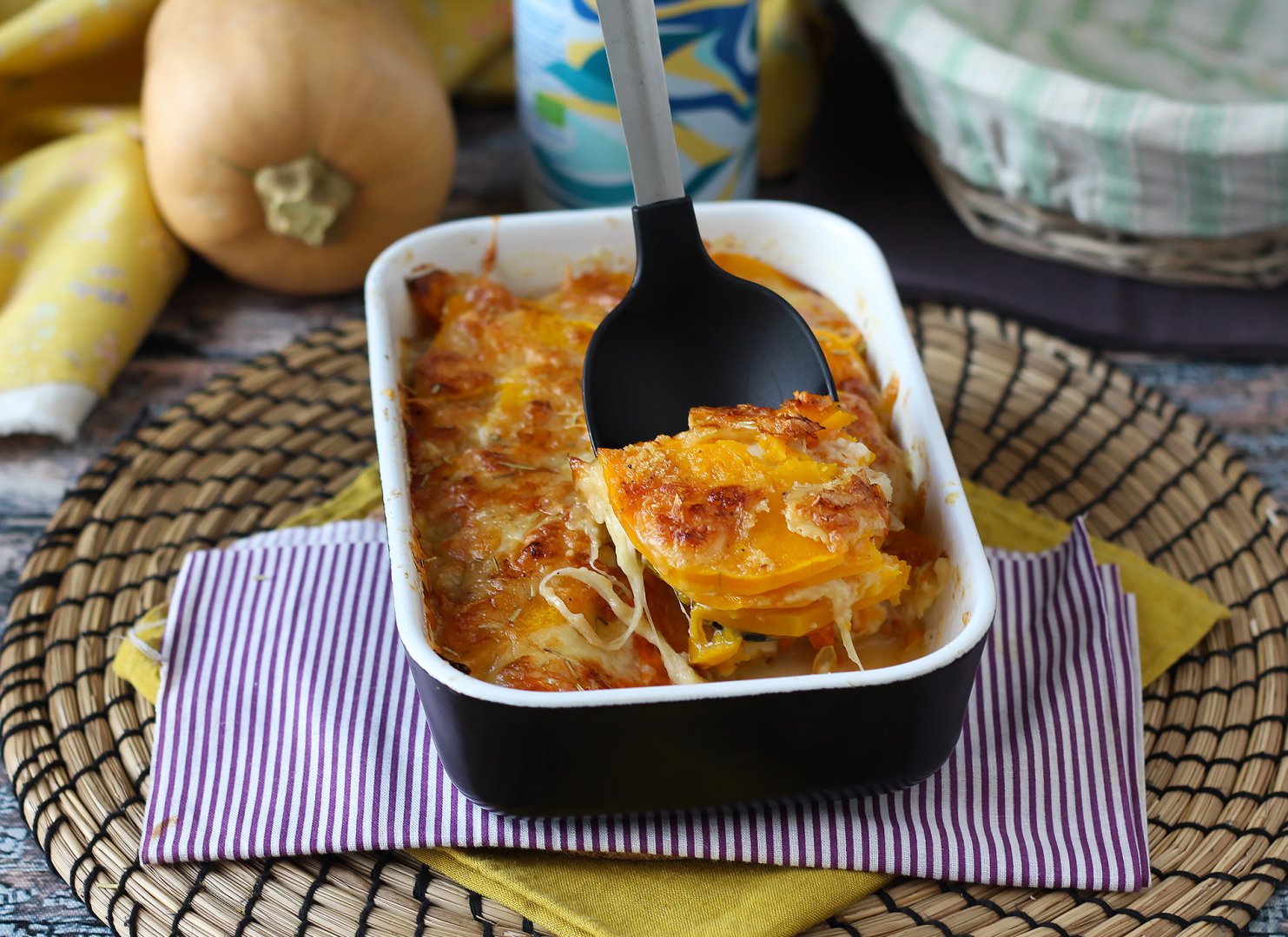 Vegetarian gratin with squash, parmesan, mozzarella recipe